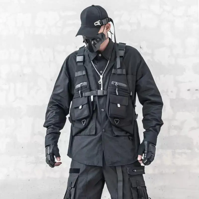 Techwear-Tactical-Vest-Multifunction-Outdoor-Motorcycle-Hip-Hop-Sport ...