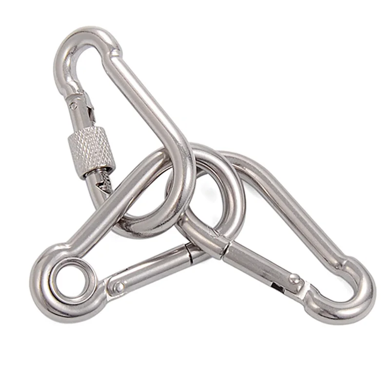M4-M5-M6-M8-Multifunctional-304-Stainless-Steel-Spring-Snap-Carabiner ...