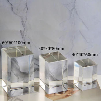 Clear Crystal Cube Paperweight Exquisite Crystal Crafts Souvenir DIY ...