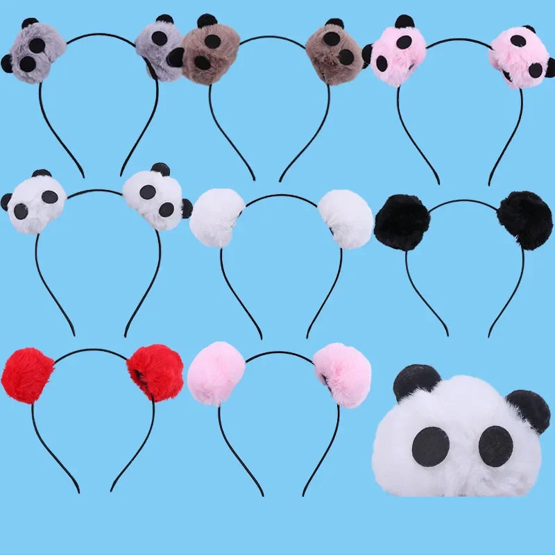 Cute-Panda-Pompon-Ear-Soft-Fleece-Women-Headband-Makeup-Shower-Head ...