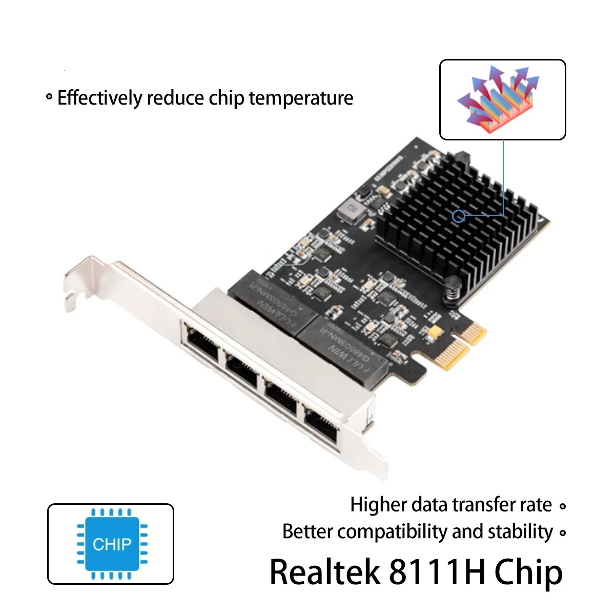 realtek-8111H-chipset-PCI-Express-RJ45-4-port-gigabit-ethernet-network ...