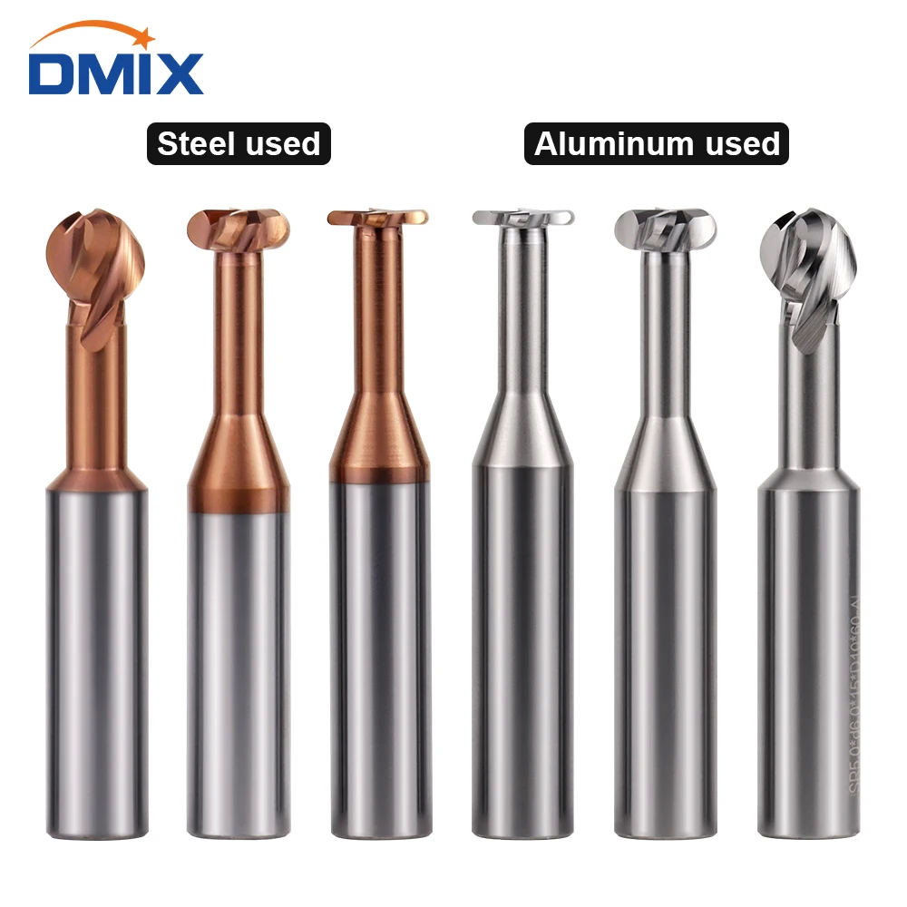 DMIX Ball T-Shaped Arch Milling Cutter 3D Lollipop End Mill Ball Slot ...