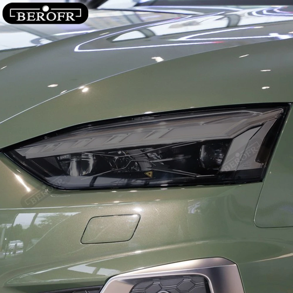 Smoked Black Tpu Sticker Car Headlight Protective Film For Audi A3 8v ...