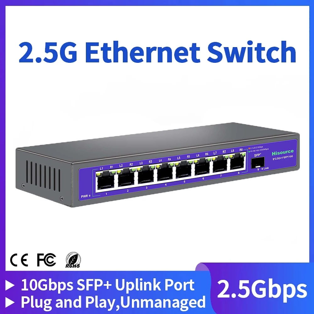 Hisource-8-Port-2-5G-Ethernet-Switch-None-POE-Network-Switch-with-1-10G ...