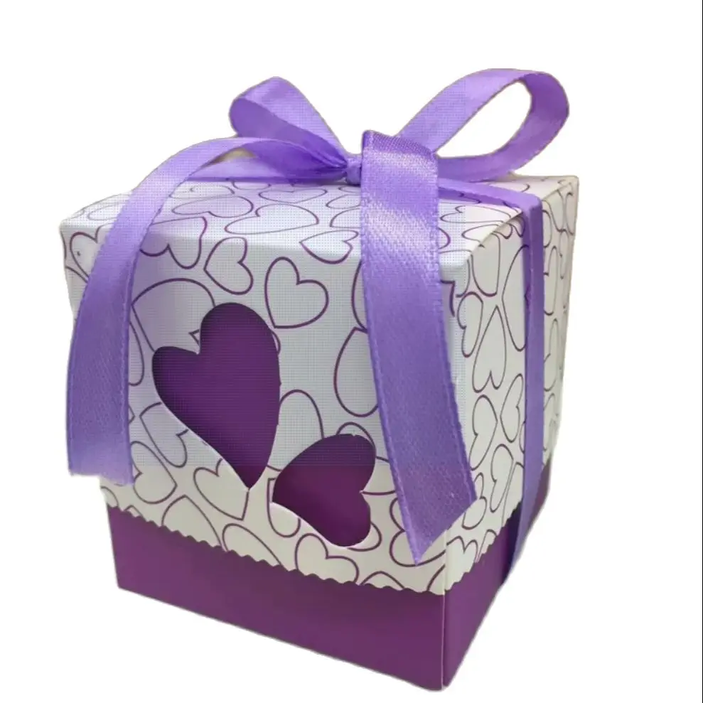 5pcs Navy Blue,Purple Small Candy Packaging Box with ribbon,Chocolate ...