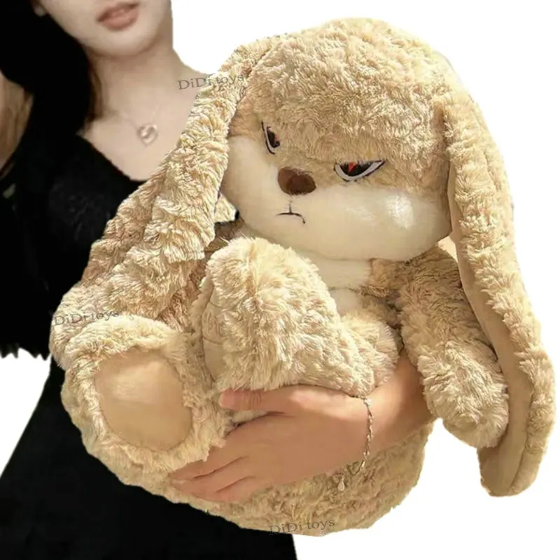 Fluffy-Hair-Angry-Bunny-Plushie-Long-Ear-Rabbit-Plush-Toy-Kawaii ...