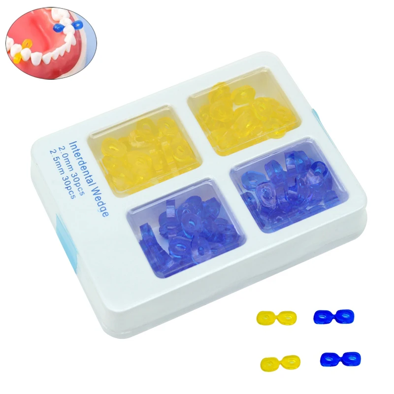 60pcs/Box Dental Super Elastic Rubber Fixing Wedges Matrix Dam ...