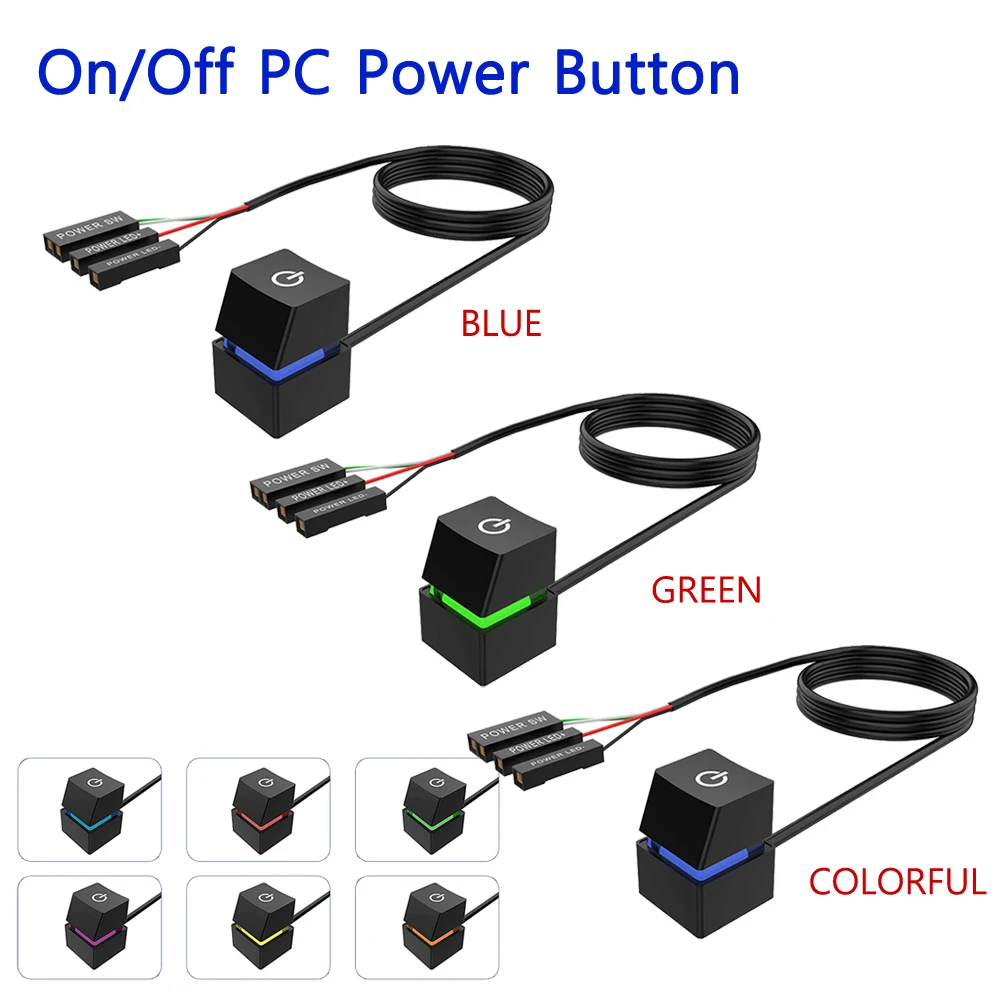 Pc-Power-Switch-Button-Motherboard-Switch-Portable-Colorful-LED-Light ...