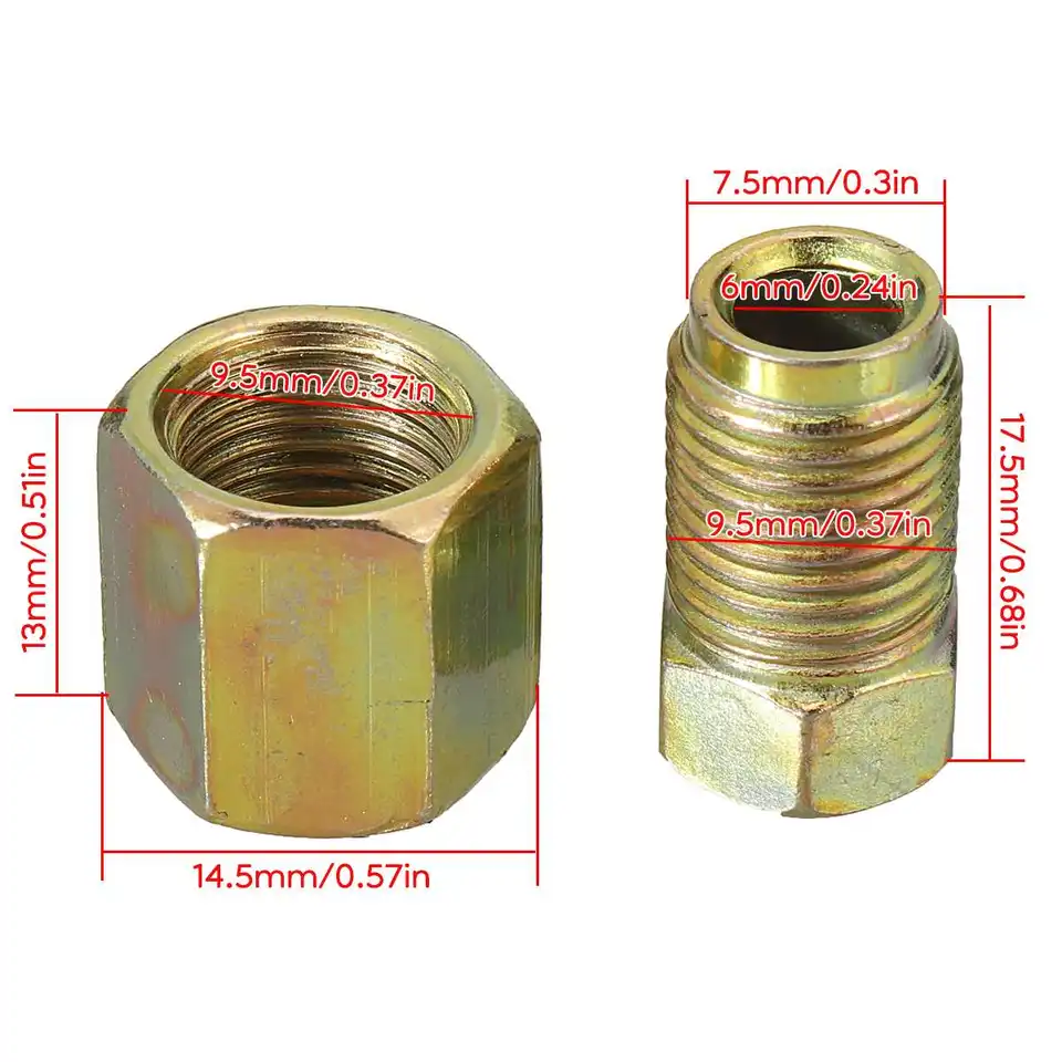 Sterling BPN8 Fittings Pack Of 50 Long Brake Pipe Nuts - Metric M10 X ...