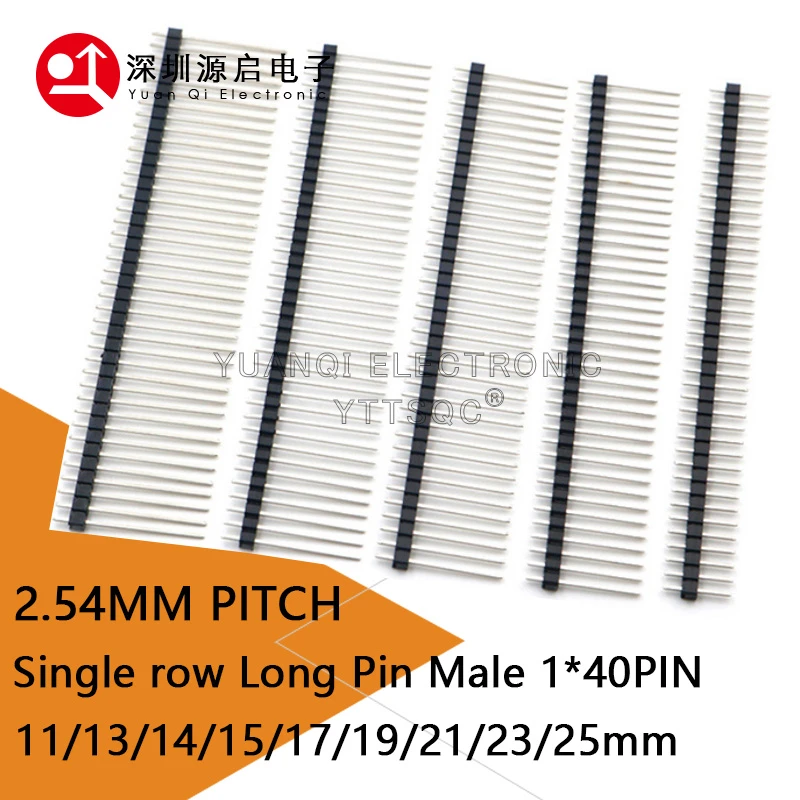 10PCS 1X40 Pin Single Row MALE 2.54MM PITCH 11MM/13MM/14MM/15MM/17MM ...