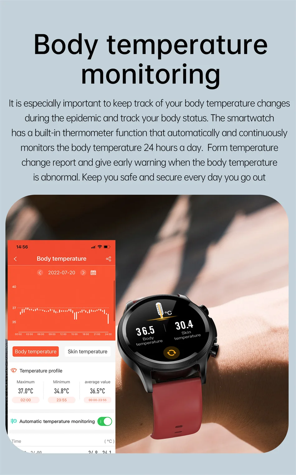 ECG Smart Watch Health Cardiac Blood Glucose Smartwatch Men Body ...