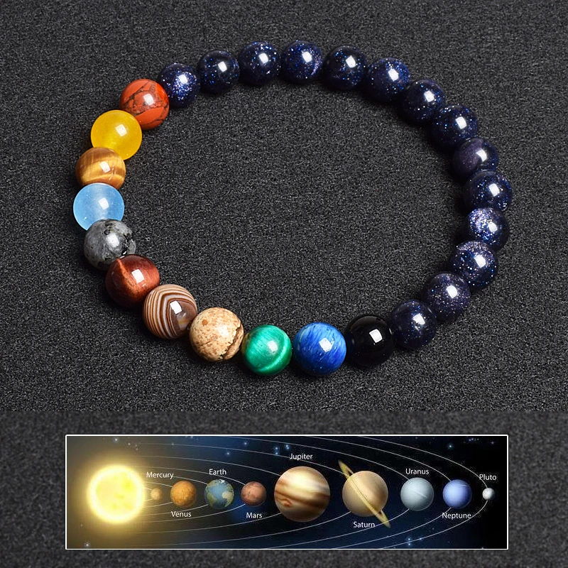 Natural Stone Bracelet High Quality | Universe Solar System Bracelets - Natural Stone - Aliexpress