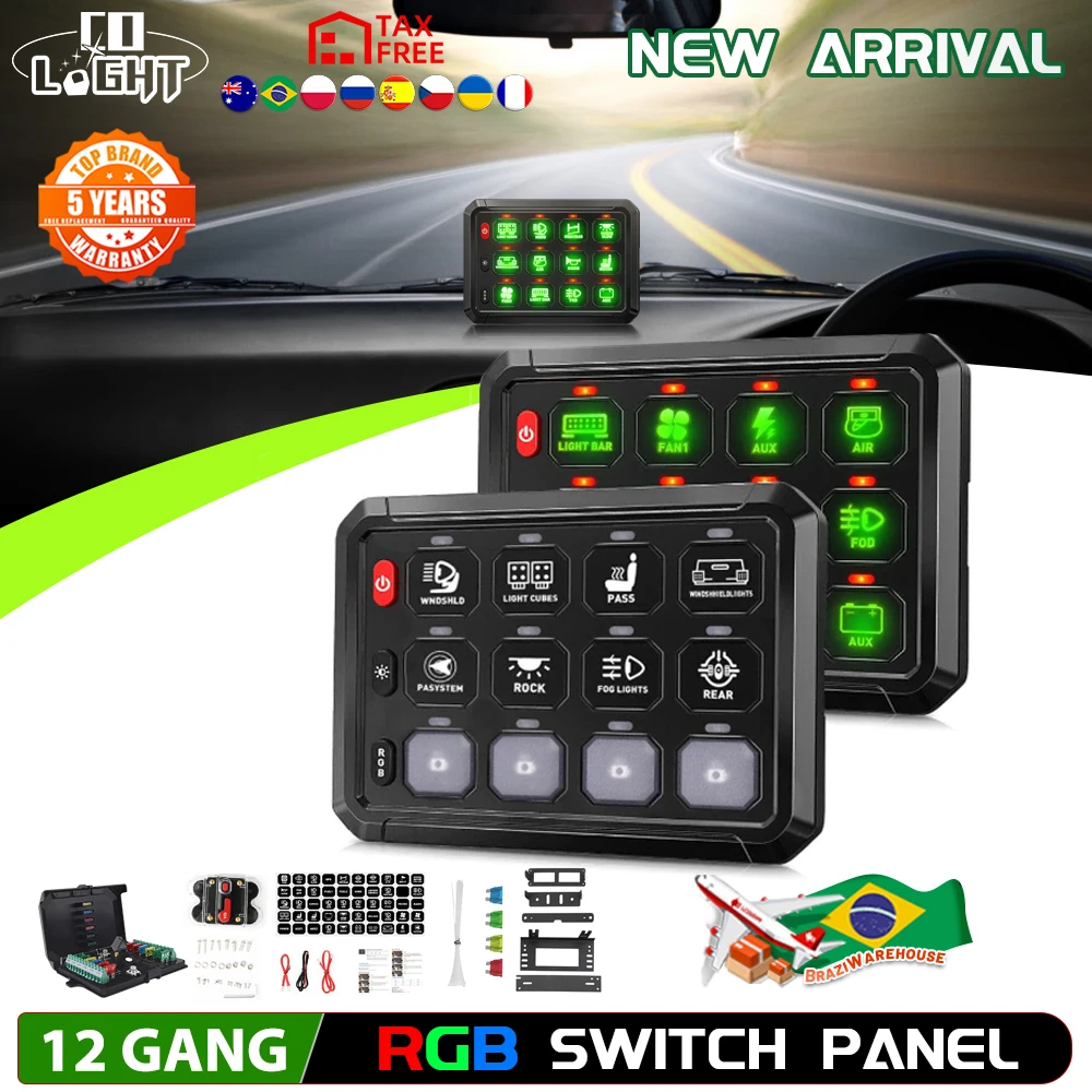 COLIGHT 12V 24V 12 Gang 8 Gangs Universal Led Switch Panel APP Control ...