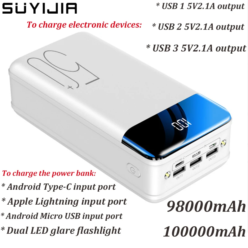 Fast-Charging-Source-100000mah-98000mah-Large-Capacity-Power-Bank ...