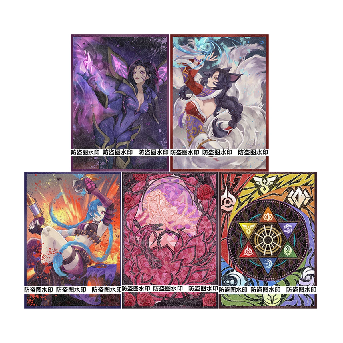 50Pcs/set 66X92Mm Diy Goddess Story Jinx Kaisa Card Sleeve Color Flash ...