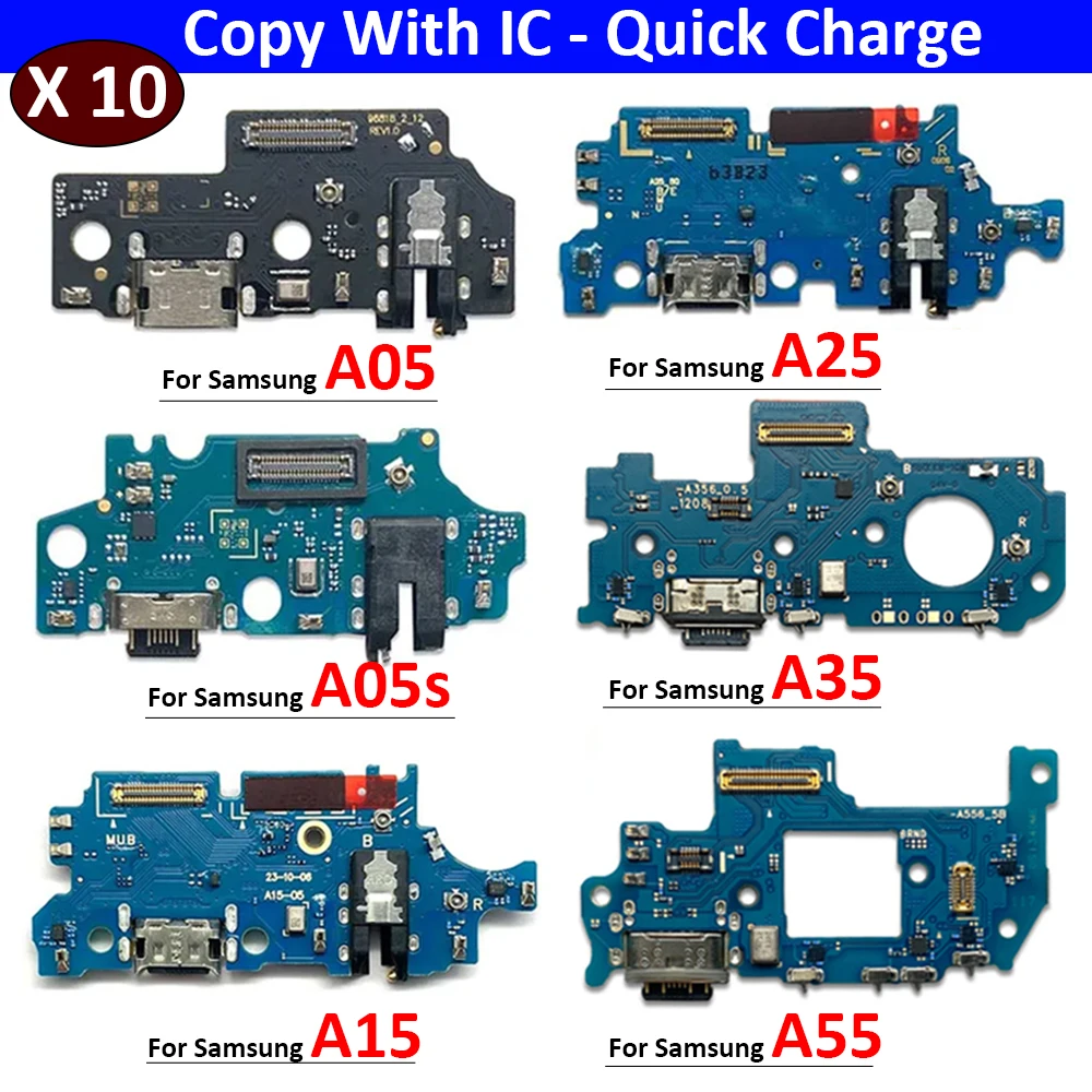 10Pcs-USB-Charger-Dock-Connector-Charging-Port-Microphone-Flex-Cable-For-Samsung-A05-A05s-A15 ...