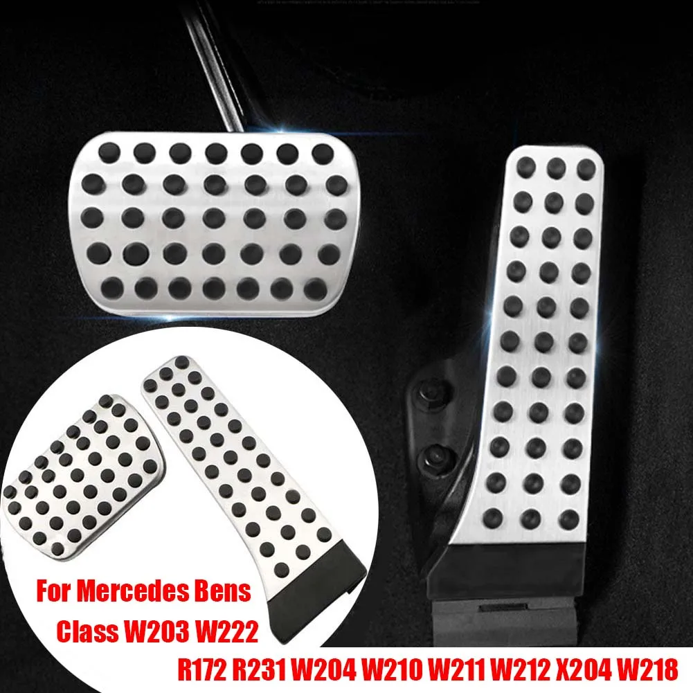 Car-Stainless-Steel-Clutch-Gas-Brake-Pedal-Set-Pads-For-Mercedes-Benz ...