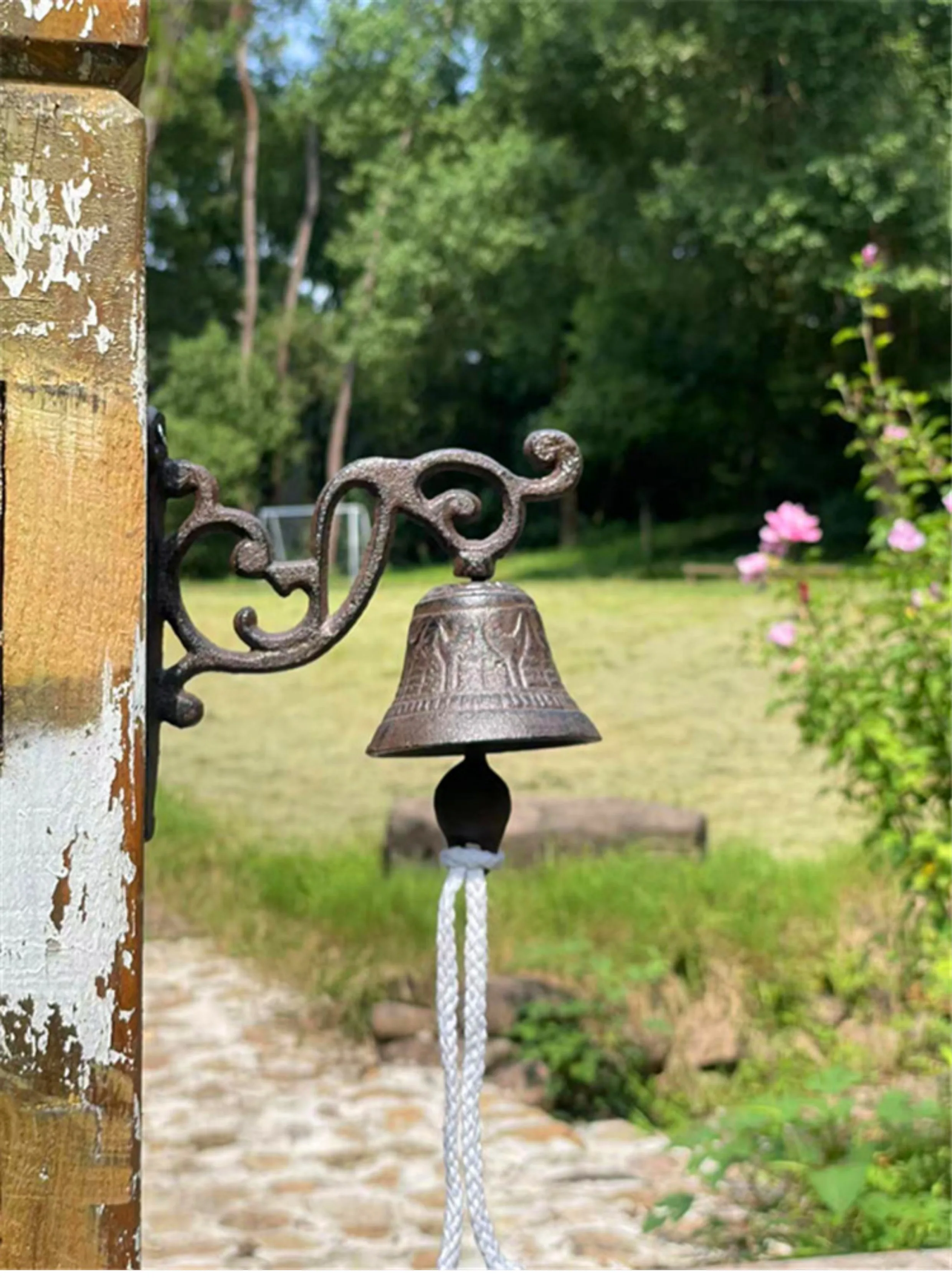 Heavy-Duty-Cast-Iron-Wall-Hanging-Bell-Welcome-Sign-Hanging-Doorbell-Home-Decor-Indoor-Outdoor ...