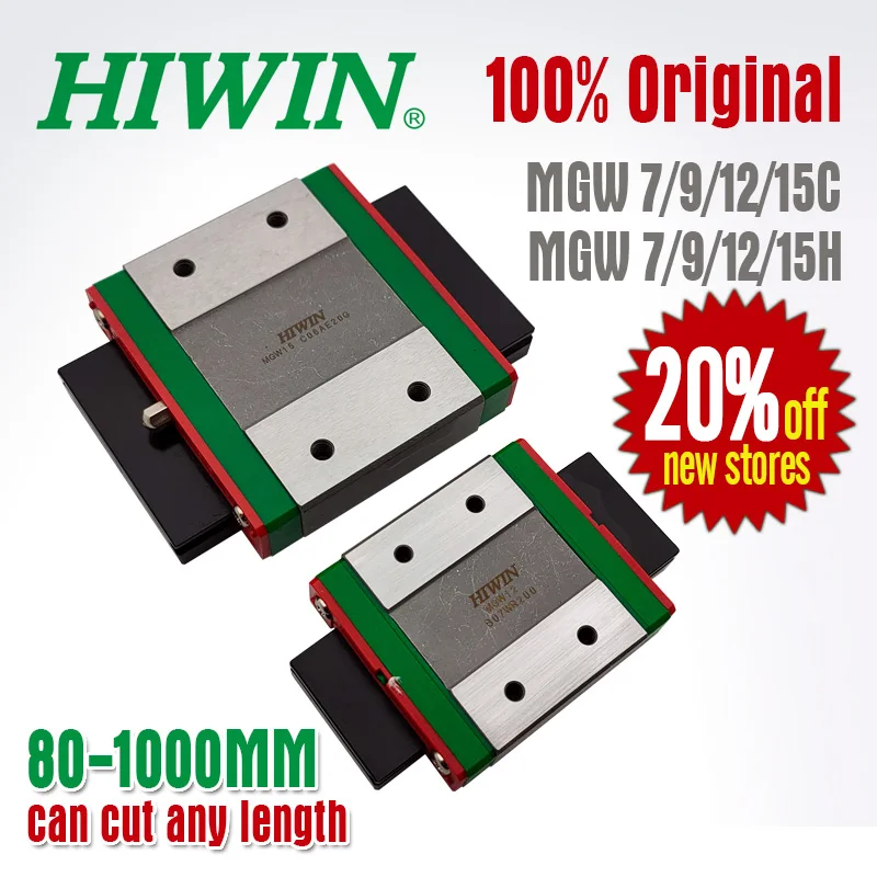 Original-Hiwin-Linear-guide-block-carriage-MGW7C-MGW7H-MGW9C-MGW9H ...
