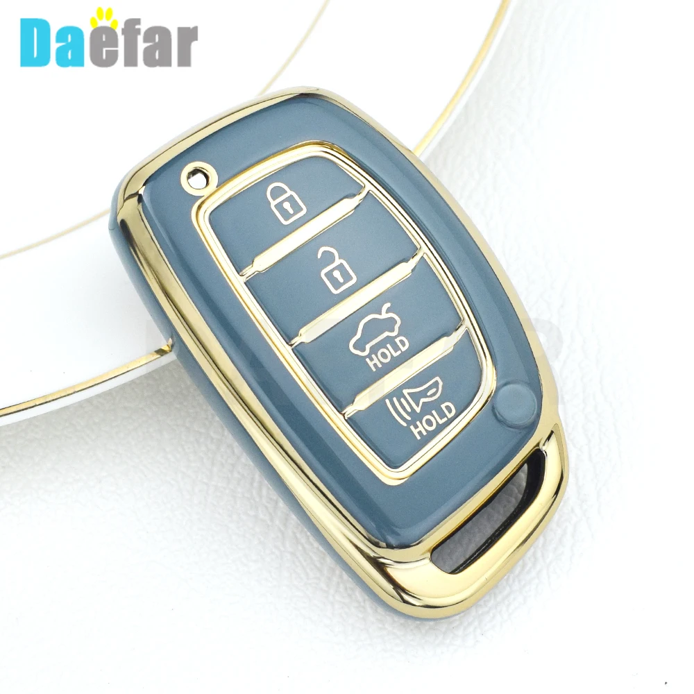4 Buttons Car Key Case Cover For Hyundai IX25 IX35 I20 I30 I40 hb20 Santa Fe Creta Solaris 2017 ...