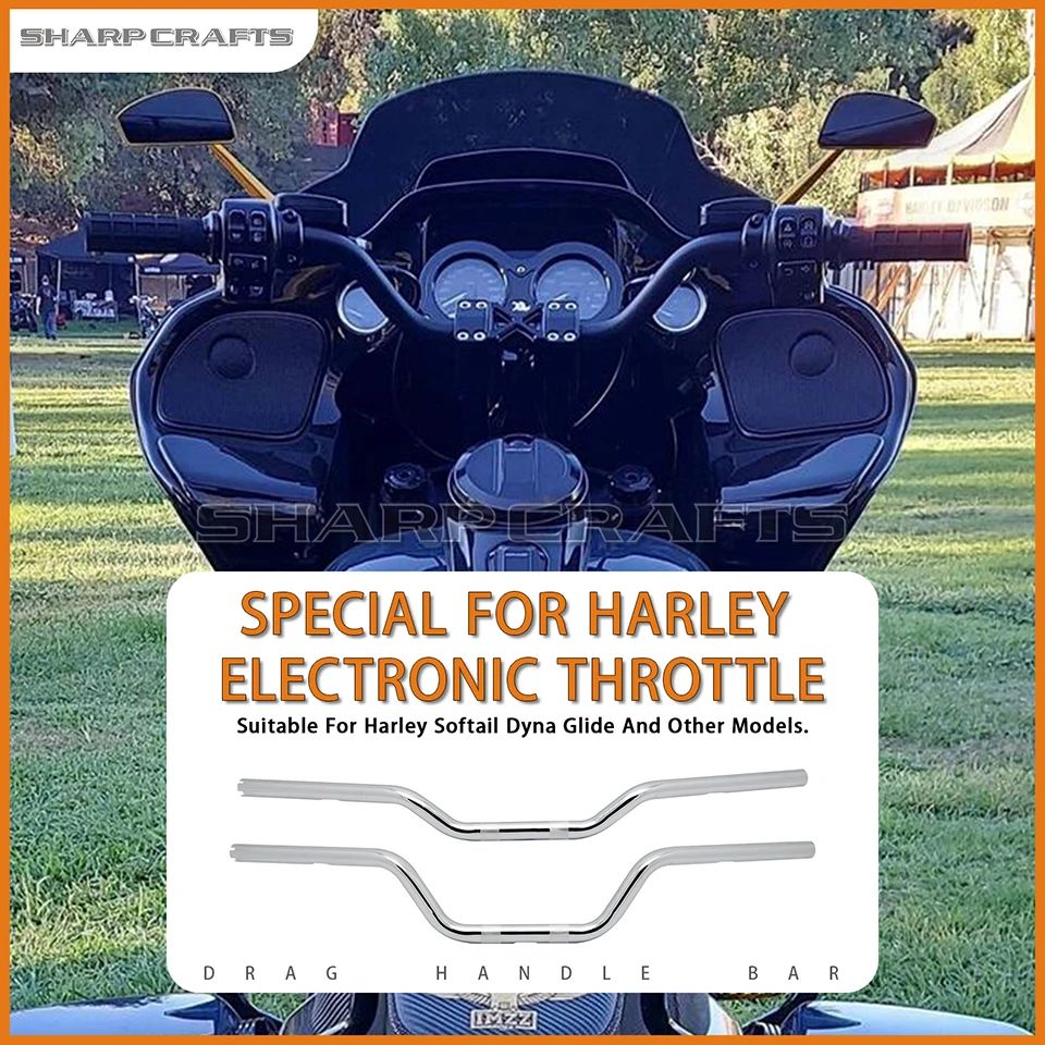 2 Size Motorcycle Electronic Throttle Drag Bar Curved Dimpled For ...