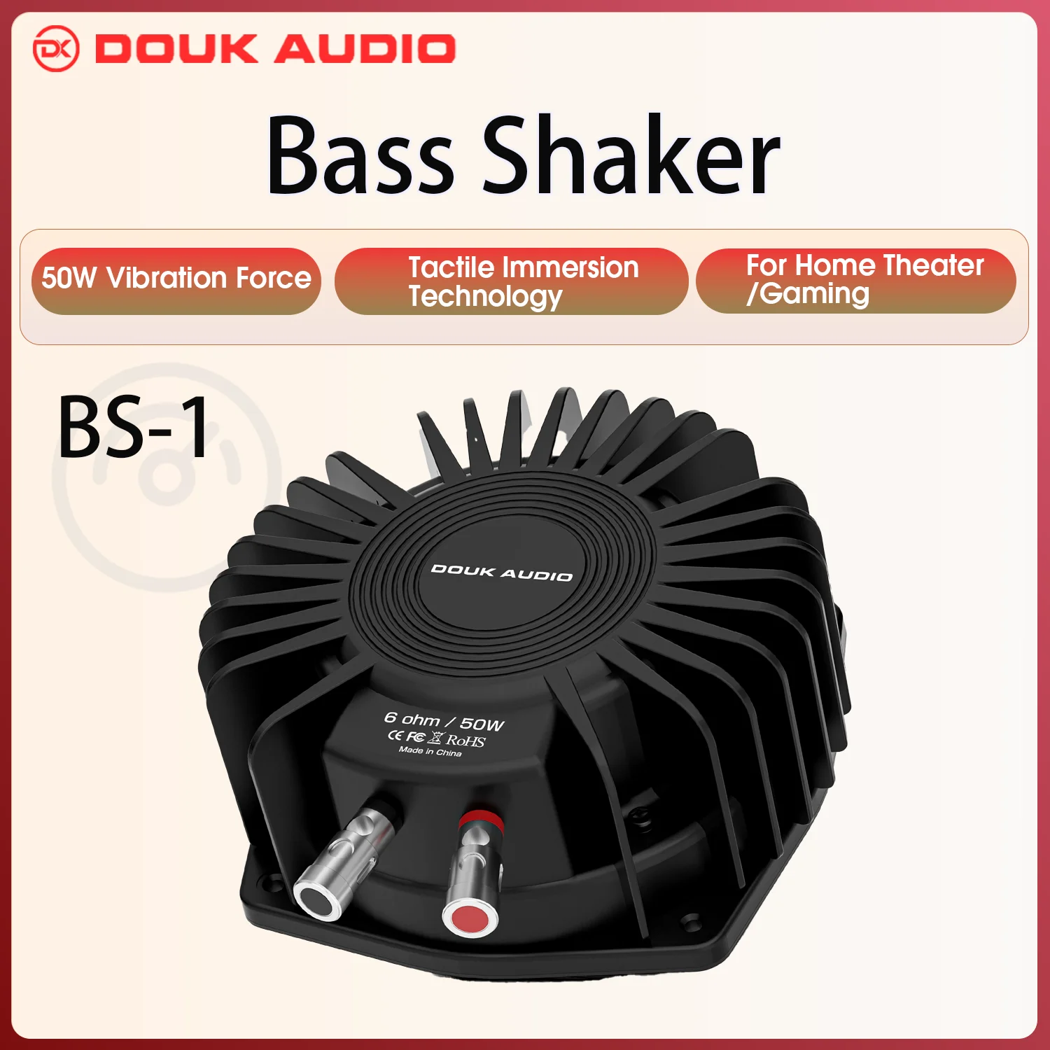 Douk Audio High Power Tactile Bass Shaker 50Watt Subwoofer Transducer ...