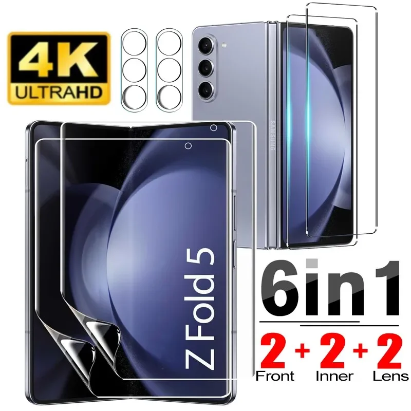 For Galaxy Z Fold 5 5G Screen Protector Inner TPU Films & Outer ...