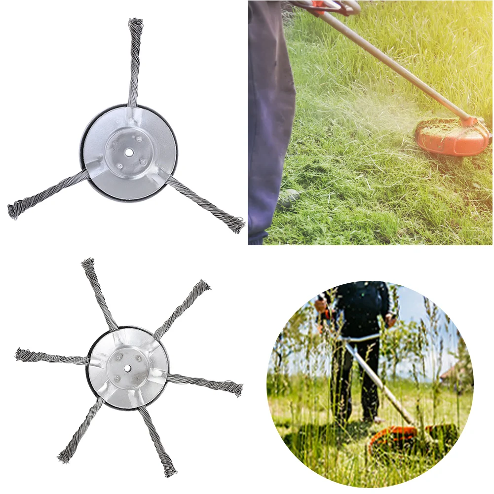Universal Weed Brush Head Steel Wire Wheel Grass Trimmer Head Removal ...