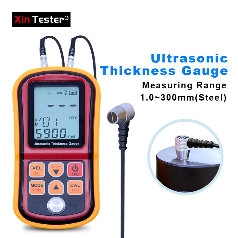 Xin Tester Digital Ultrasonic Thickness Gauge Meter GM130 for Plastic ...