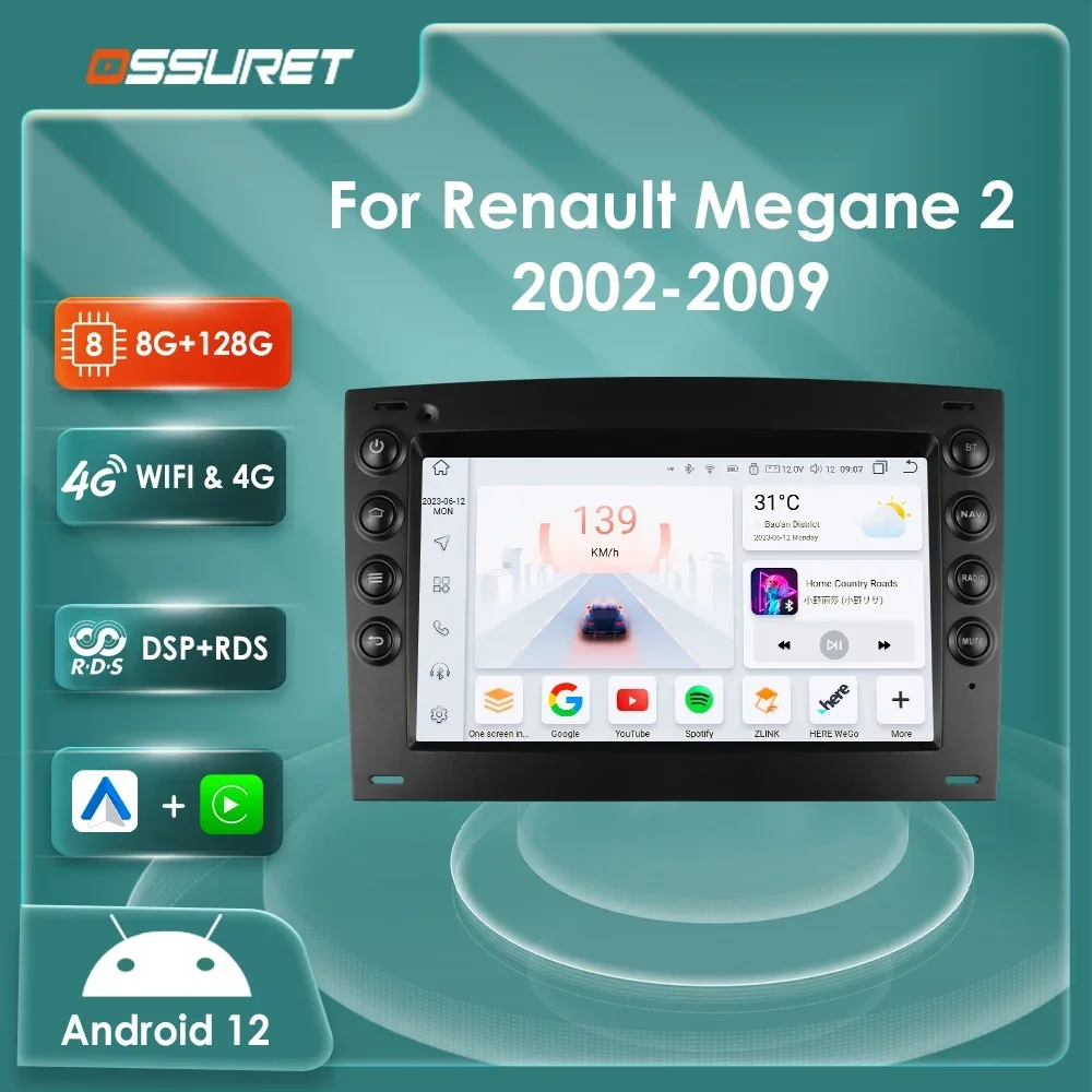 Radio Renault Megane 3 Radio Android 2DIN 7" Para Renault Megane 2 ...