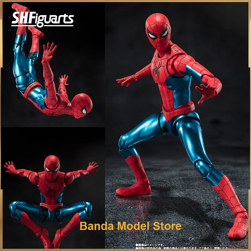 Original-en-Stock-S-H-Figuarts-shf-Spider-Man-nuevo-traje-rojo-y-azul ...