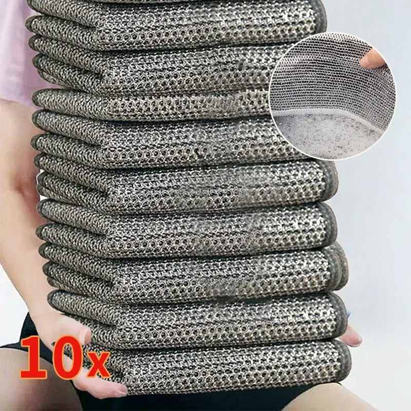 20cm-Steel-Wire-Cleaning-Cloth-Kitchen-Washing-Dishcloth-Rags-Cleaning ...