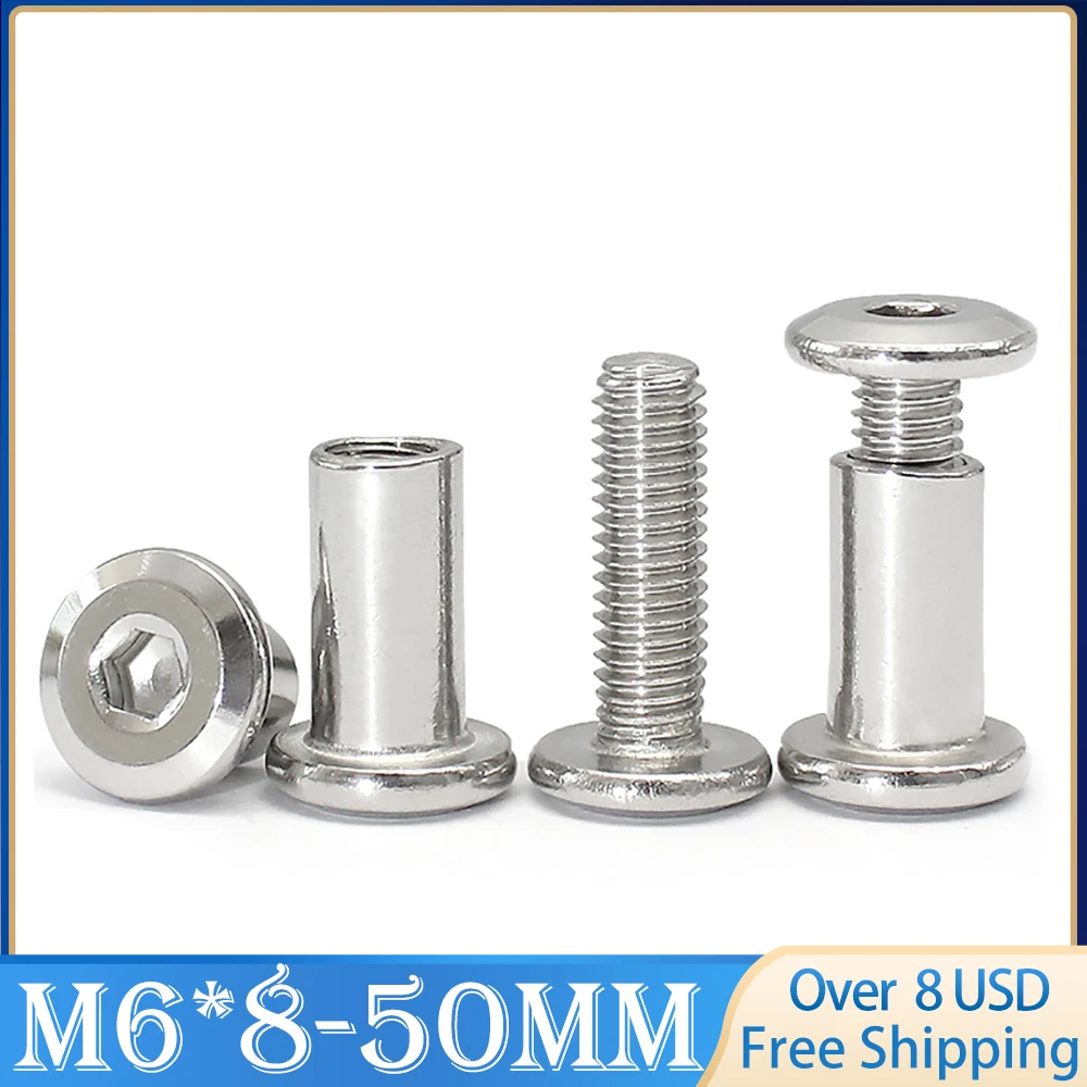 5-Set-Lot-Large-Flat-Hex-Hexagon-Socket-Head-Splint-Nut-Furniture-Rivet ...
