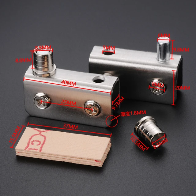 2Pcs Glass Pivot Hinge Rotation Axis Stainless Steel Wine Cabinet Door ...