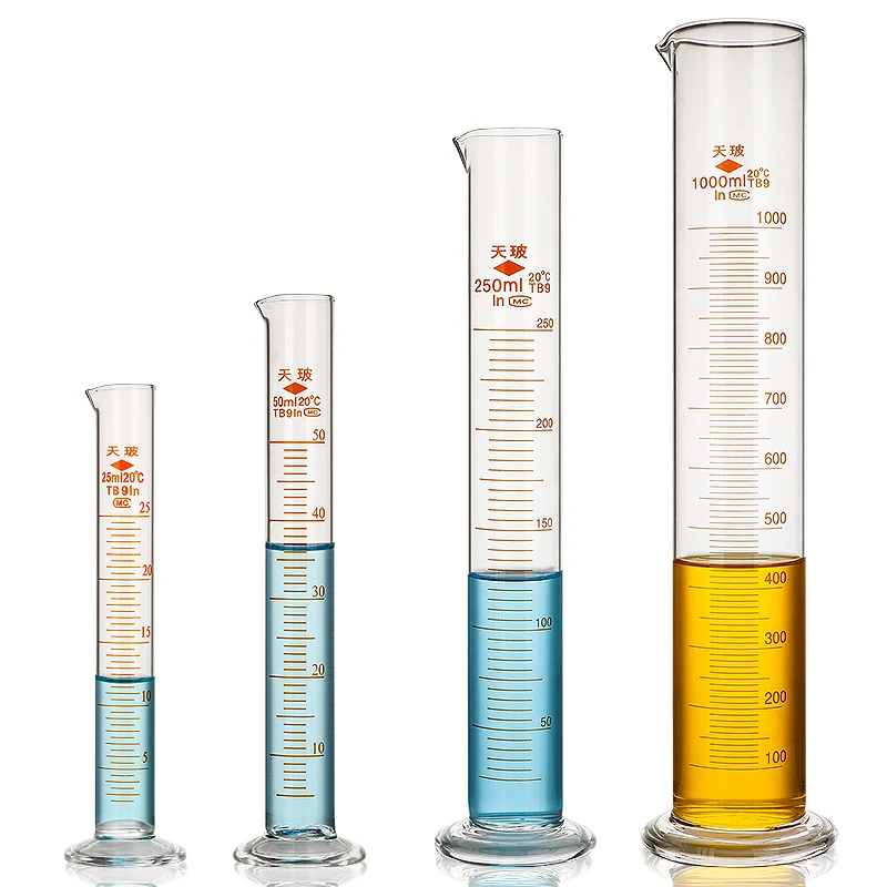 1pcs Lab Scaled Measuring Cylinder 5ml To 1000ml Thicken Glass ...
