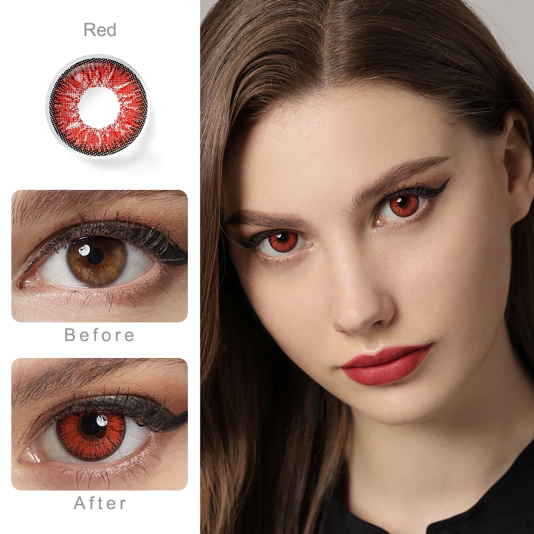 Red Colored Eye Contacts