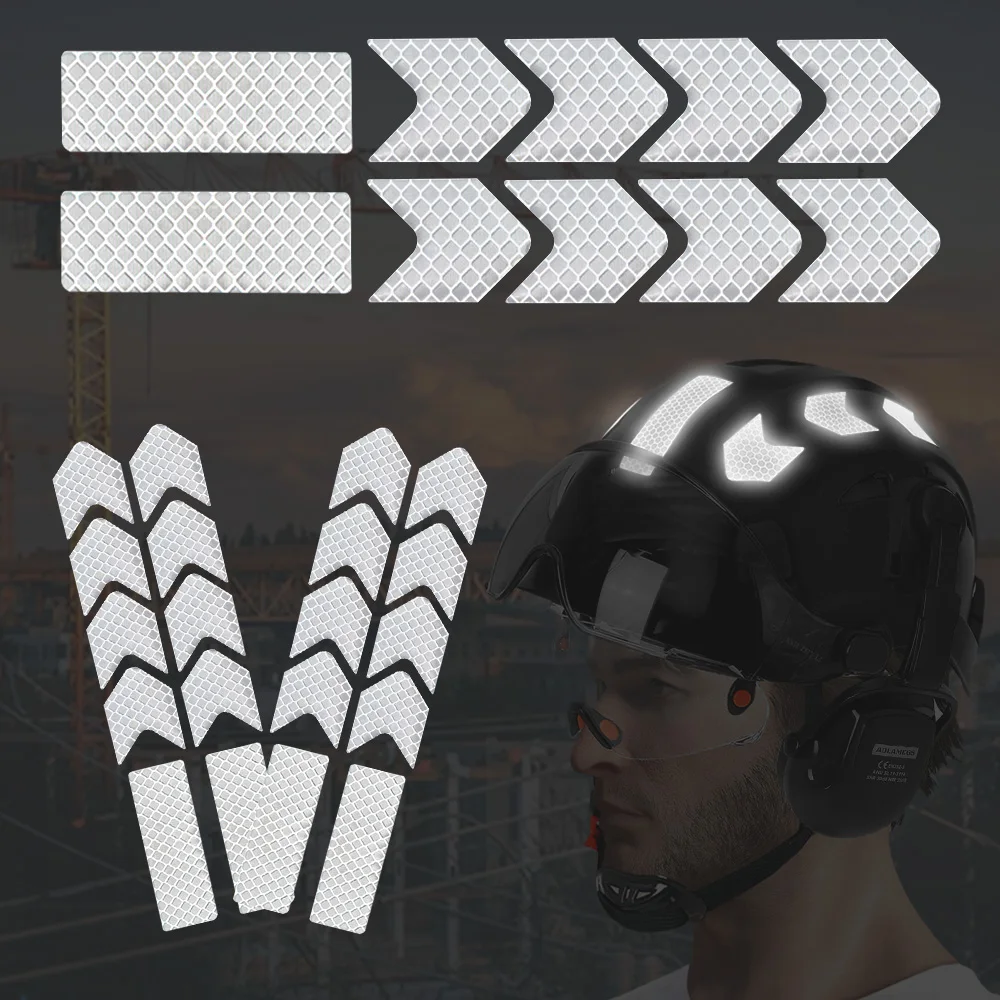 10~50Pcs Reflective Stickers Used for Safety Helmet Night Working Safe ...
