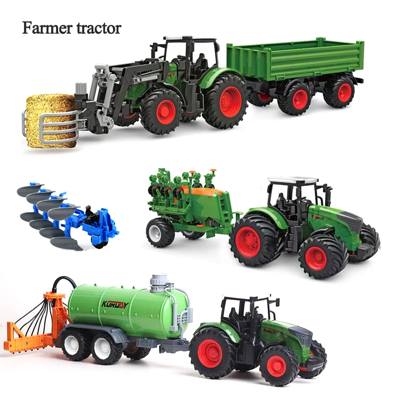 Farm-Tractor-with-Trailer-Inertia-Toy-Forklift-Transport-Truck ...