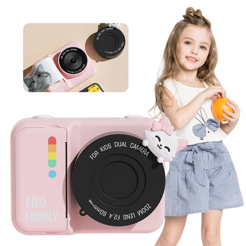 48MP-Instant-Camera-Kids-Video-Camera-with-3-Rolls-Photo-Paper-Child ...