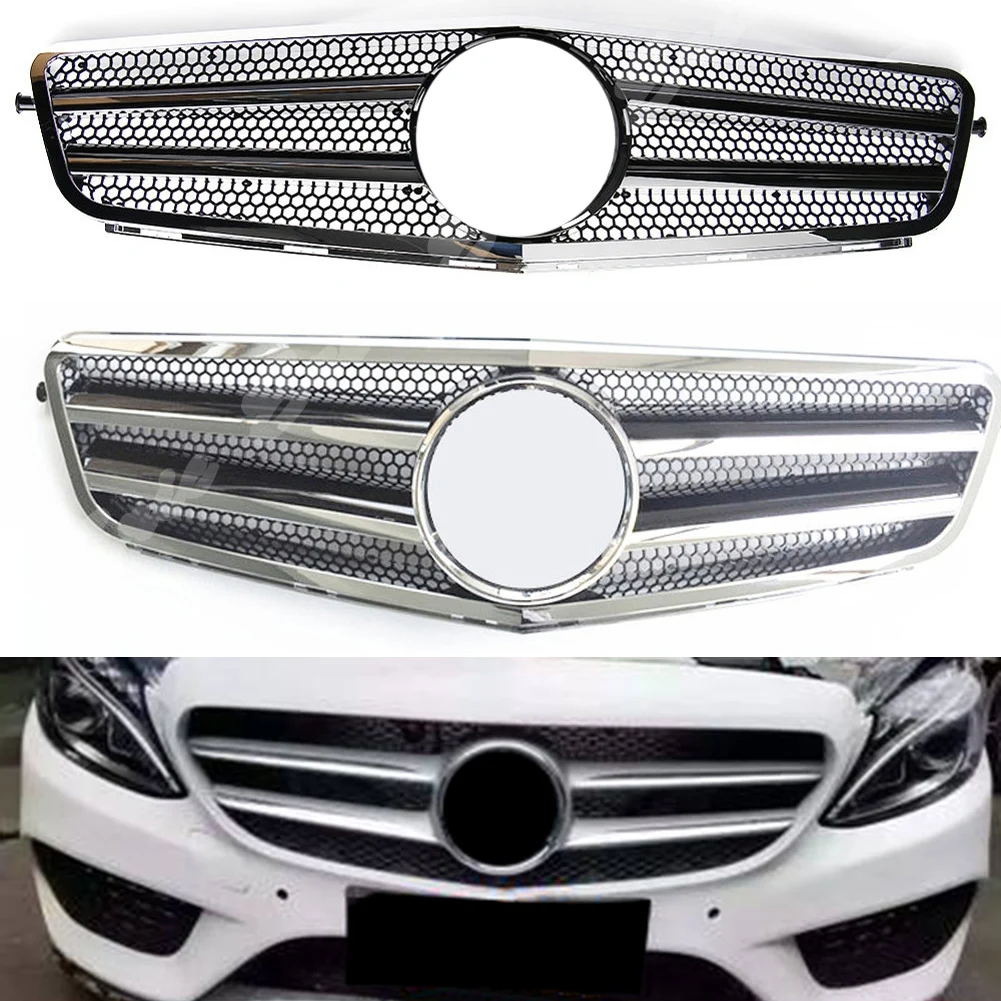 Front Racing Billet Bumper Grille Upper Facelift Grill For Mercedes ...