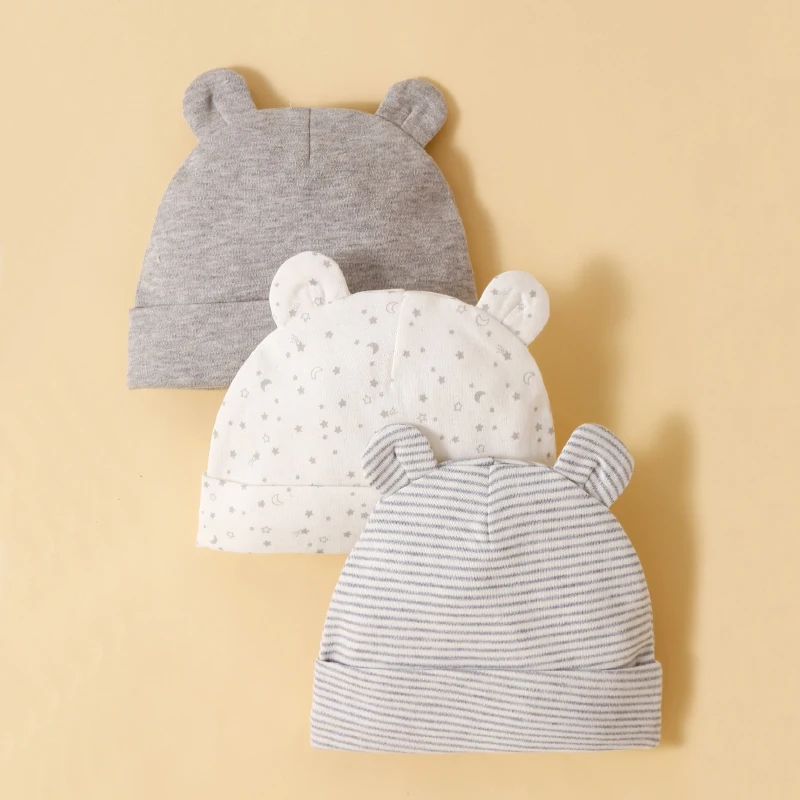 Three-Piece-Babys-Hat-100-Cotton-Soft-and-Comfortable-Cap-Fashionable ...