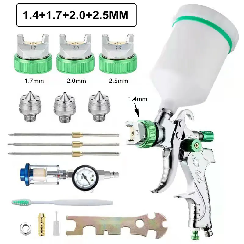HVLP-Professional-Spray-Gun-1-4-1-7-2-0-2-5mm-Steel-Nozzle-Gravity ...