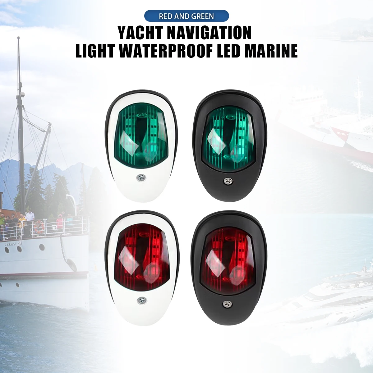 2Pcs-Red-Green-LED-Boat-Navigation-Light-12V-IP68-Waterproof-Sailing ...