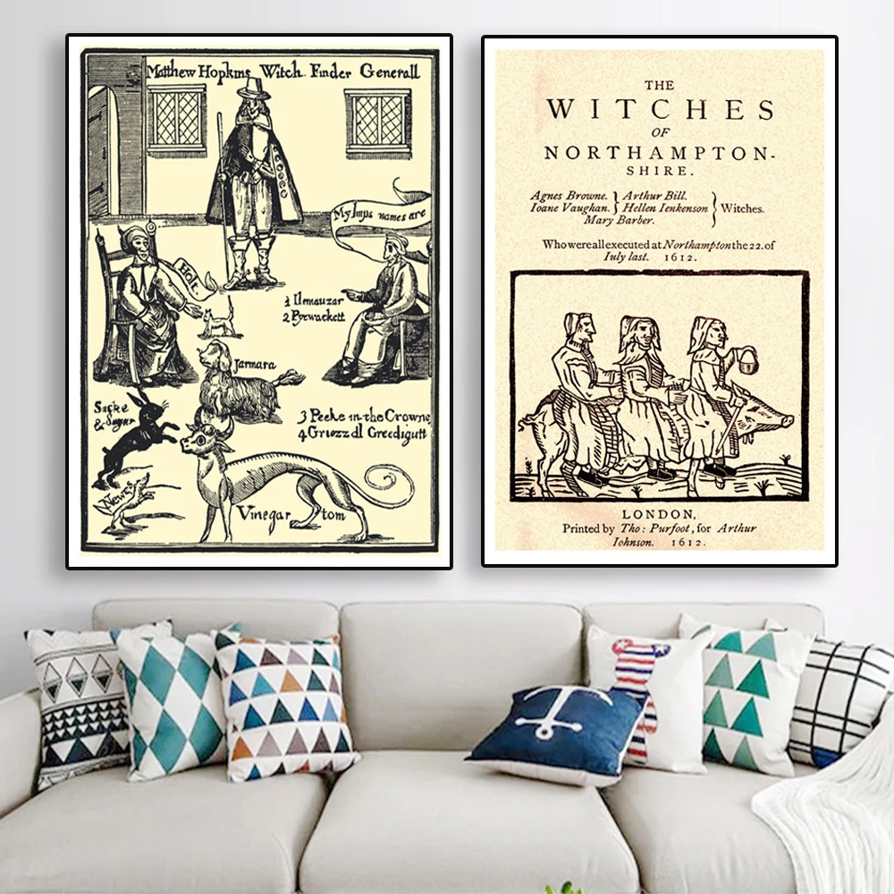 Vintage-Witch-Print-Occult-Decor-Vintage-Wall-Art-Witchcraft-Canvas ...