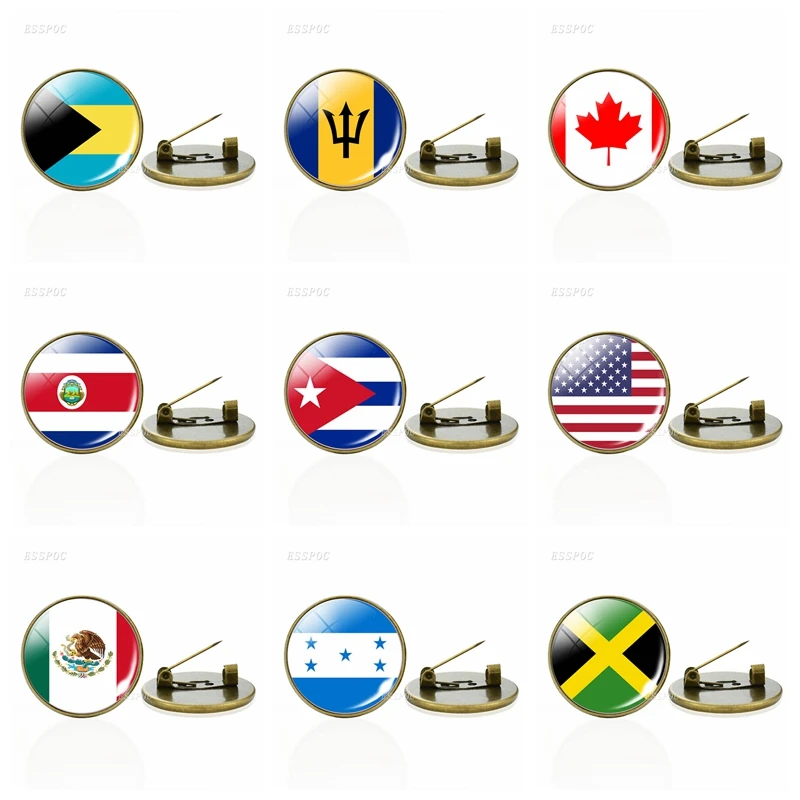 Flag Brooches North America Canada America Mexico Jamaica Bahamas Cuba ...