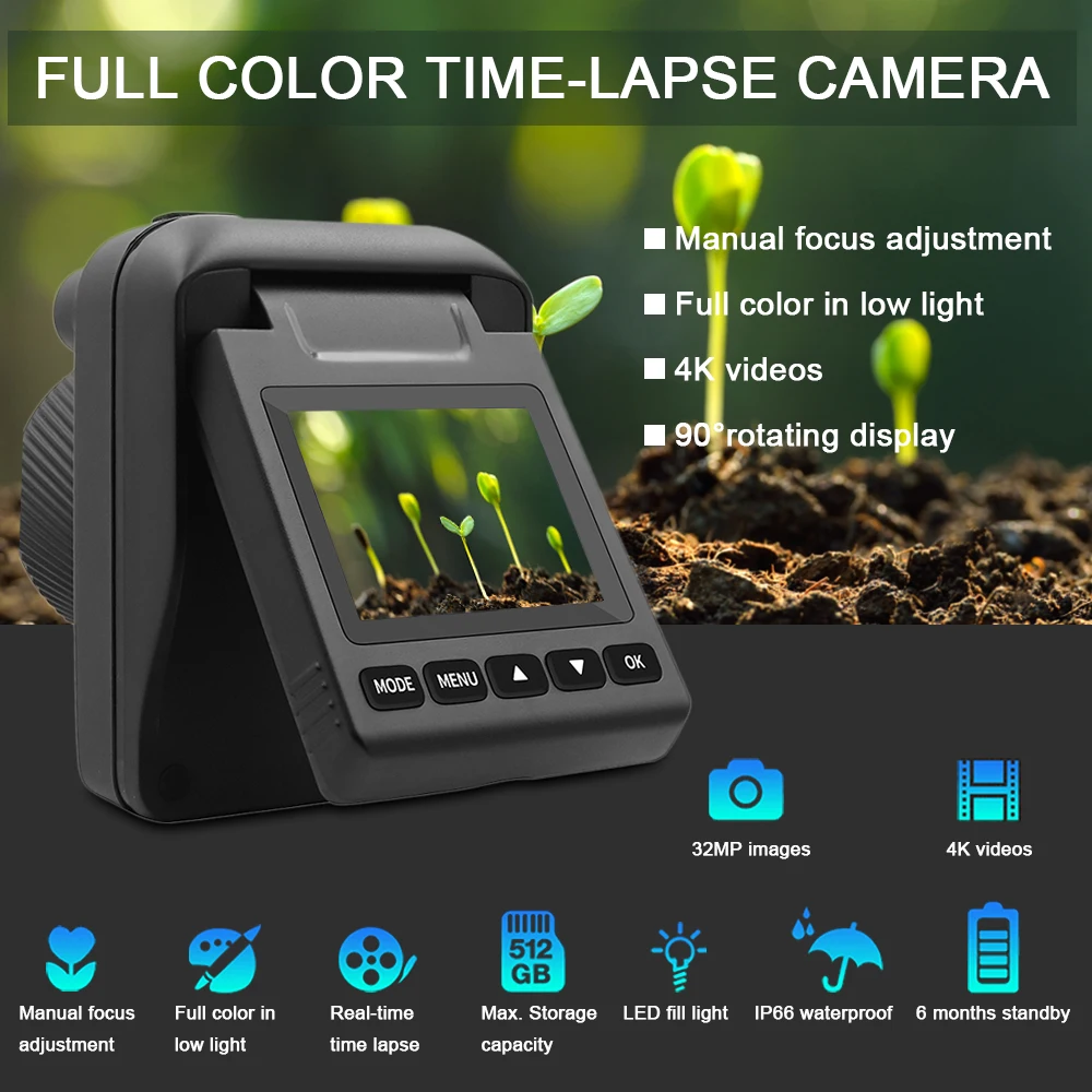 Outdoor-Time-Lapse-Camera-32MP-4K-Waterproof-Timelapse-Camera-Recorder ...