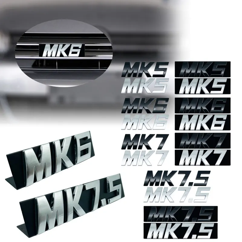 Car 3D Metal Car Sticker MK5 MK6 MK7 MK7.5 Badge Emblem Decals Front ...