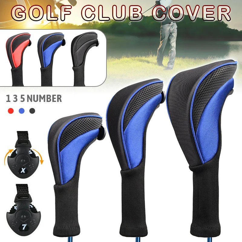 3pcs-set-Golf-Putter-Covers-Driver-1-3-5-Fairway-Woods-Headcovers-Long ...