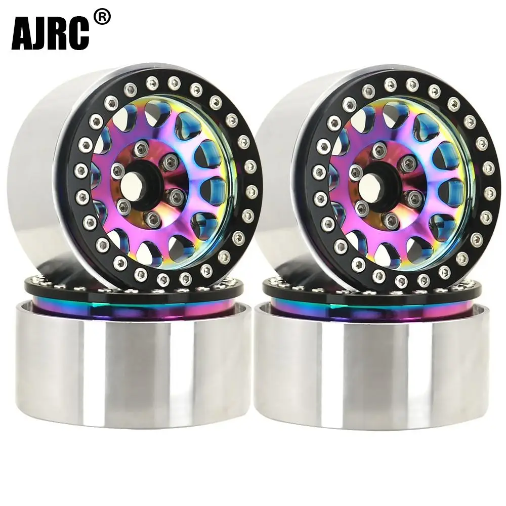 Ajrc 1.9inch Colorful Metal Beadlock 12 Round Hole Wheel Hub Rim For 1/ ...