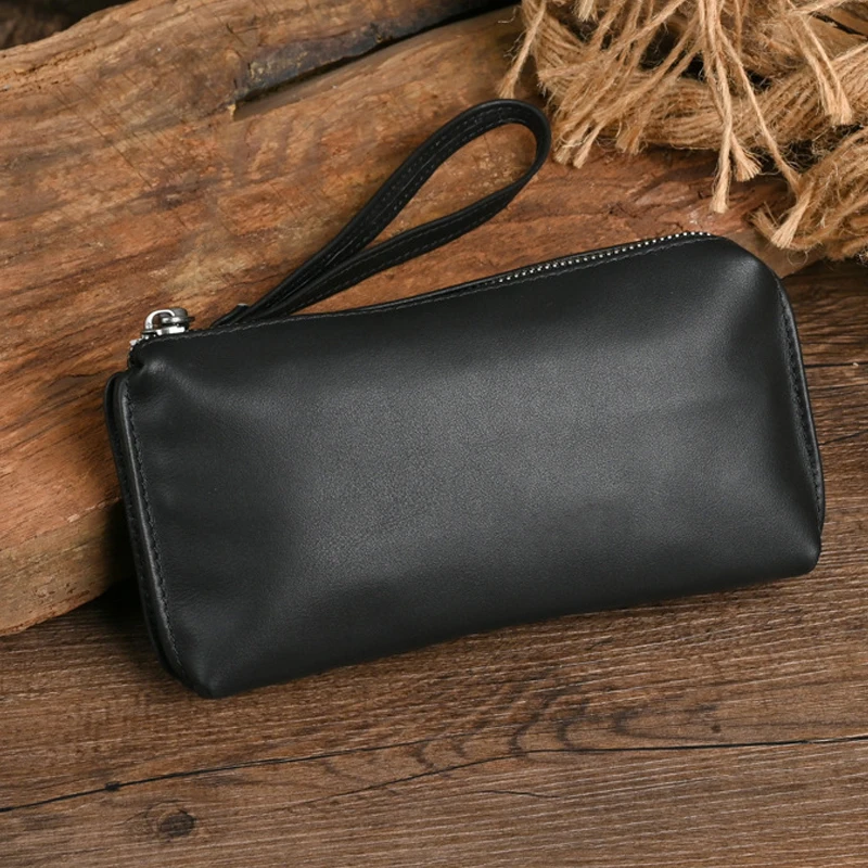 Men-Phone-Pouch-Genuine-Leather-Hand-bag-Soft-Cowhide-Long-Wallet-Men-s ...